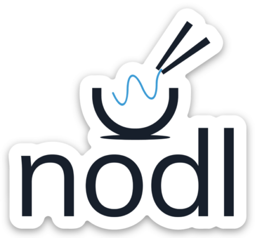 nodl logo sticker - white - nodl